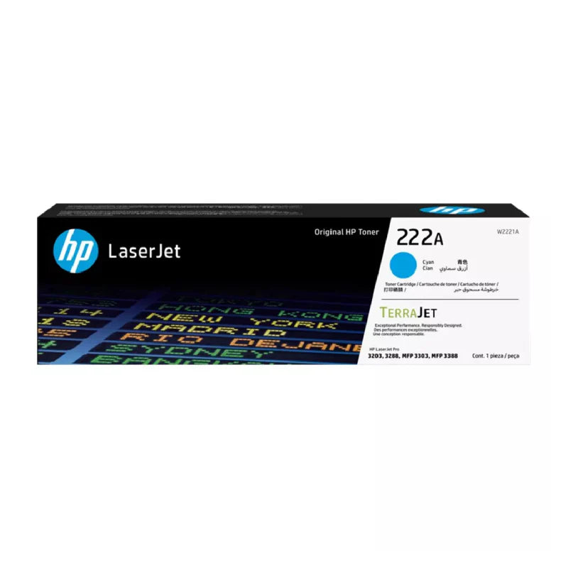 HP 222A Cyan Original LaserJet Toner Cartridge - 1200 Pages / Cyan Col – Star Light Kuwait