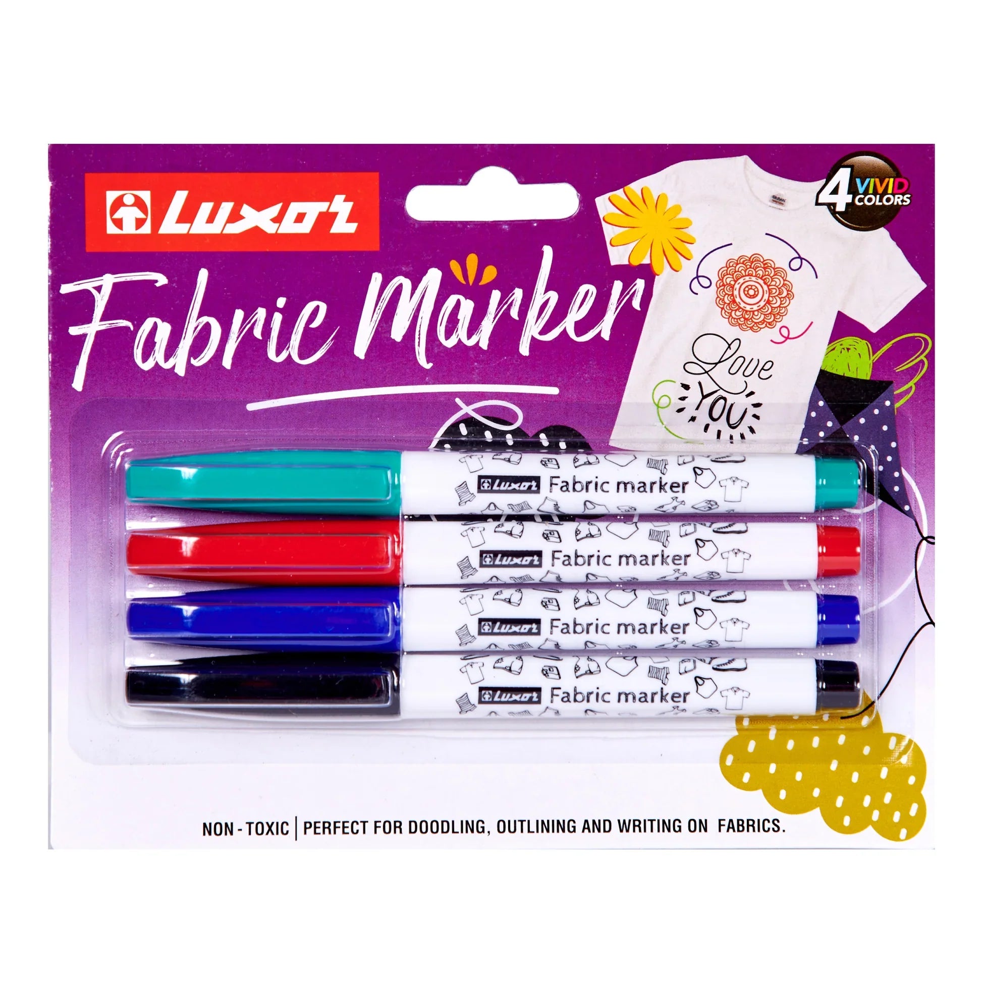 Luxor - Fabric Marker - 4 Assorted Colors - Set Of 3 Packets – Star ...