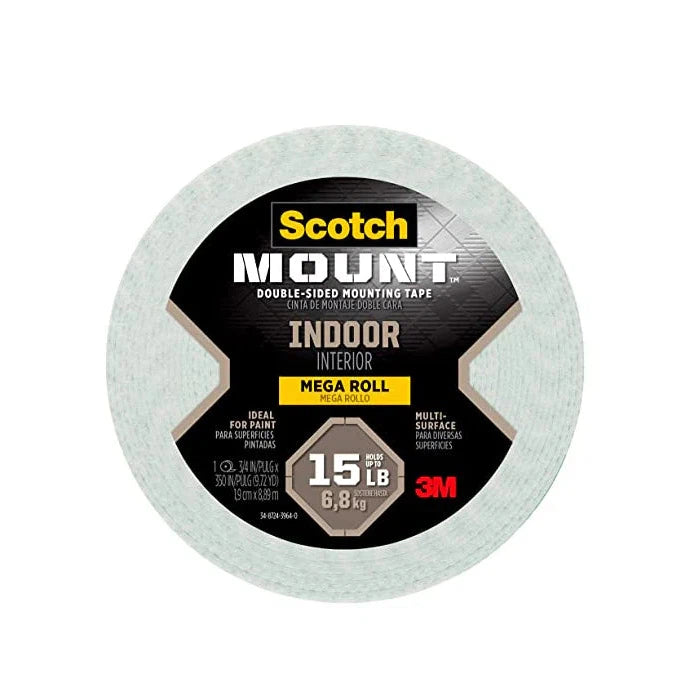 3M Scotch Mount Indoor Double-Sided Mounting Tape Mega Roll 110H-Long ...