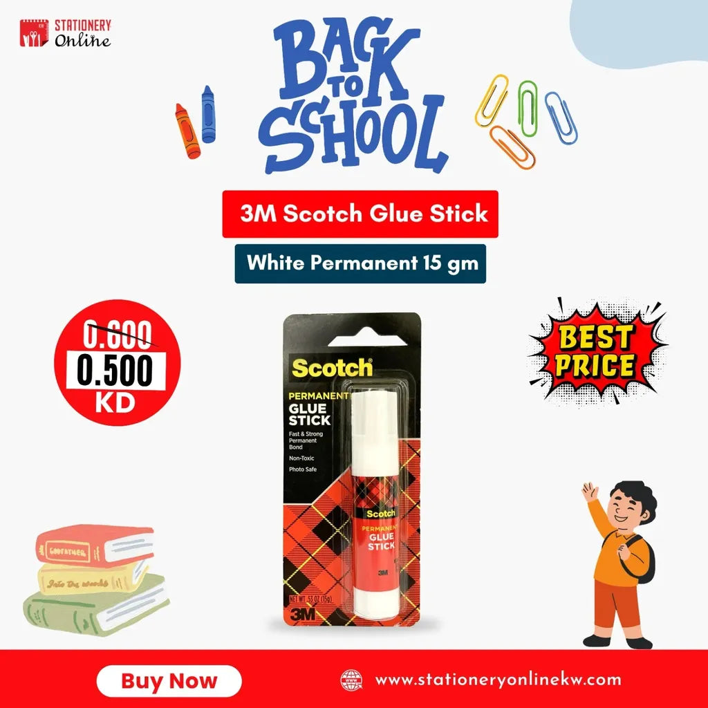 3M Scotch White Permanent Glue Stick 6015 15g – Star Light Kuwait
