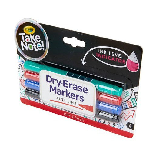 Crayola 4 CT.TAKE NOTE FINE LINE DRY ERASE MARKERS COLORED – Star Light ...