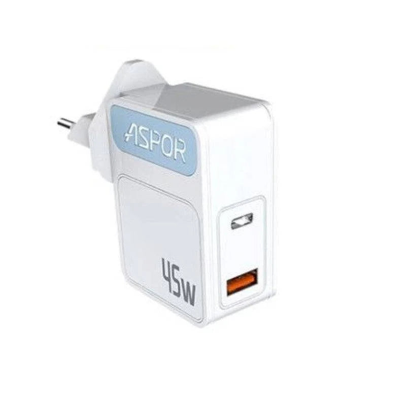 Aspor A839 Fast PD Charger - 45W / White – Star Light Kuwait