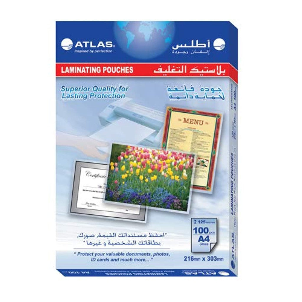 Atlas Lamination Pouch A4 125 Micron – Star Light Kuwait