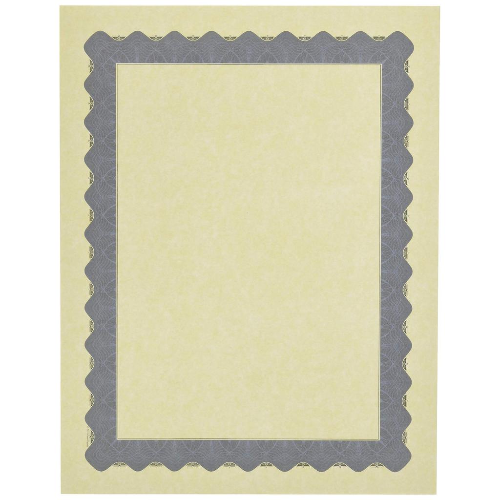 Certificate Paper Cream Color & Blue Border – Star Light Kuwait