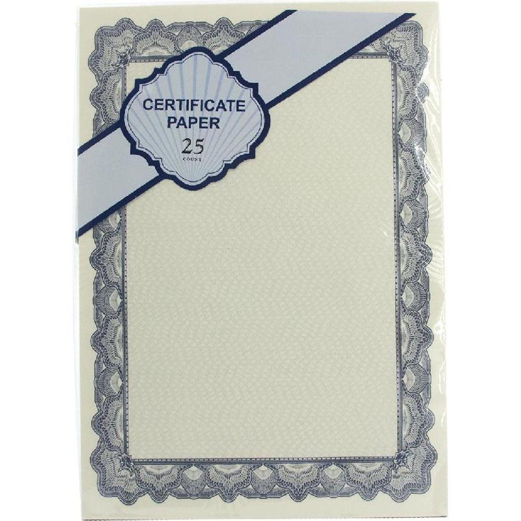 Certificate Paper Cream Color & Blue Border – Star Light Kuwait
