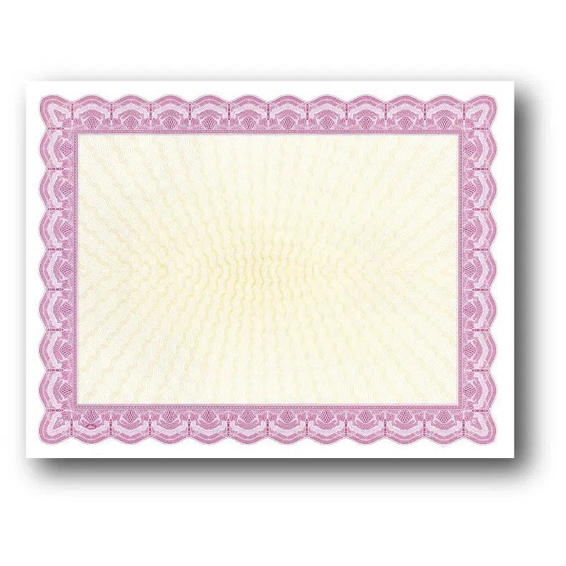 Certificate Paper Cream Color & Pink Border – Star Light Kuwait