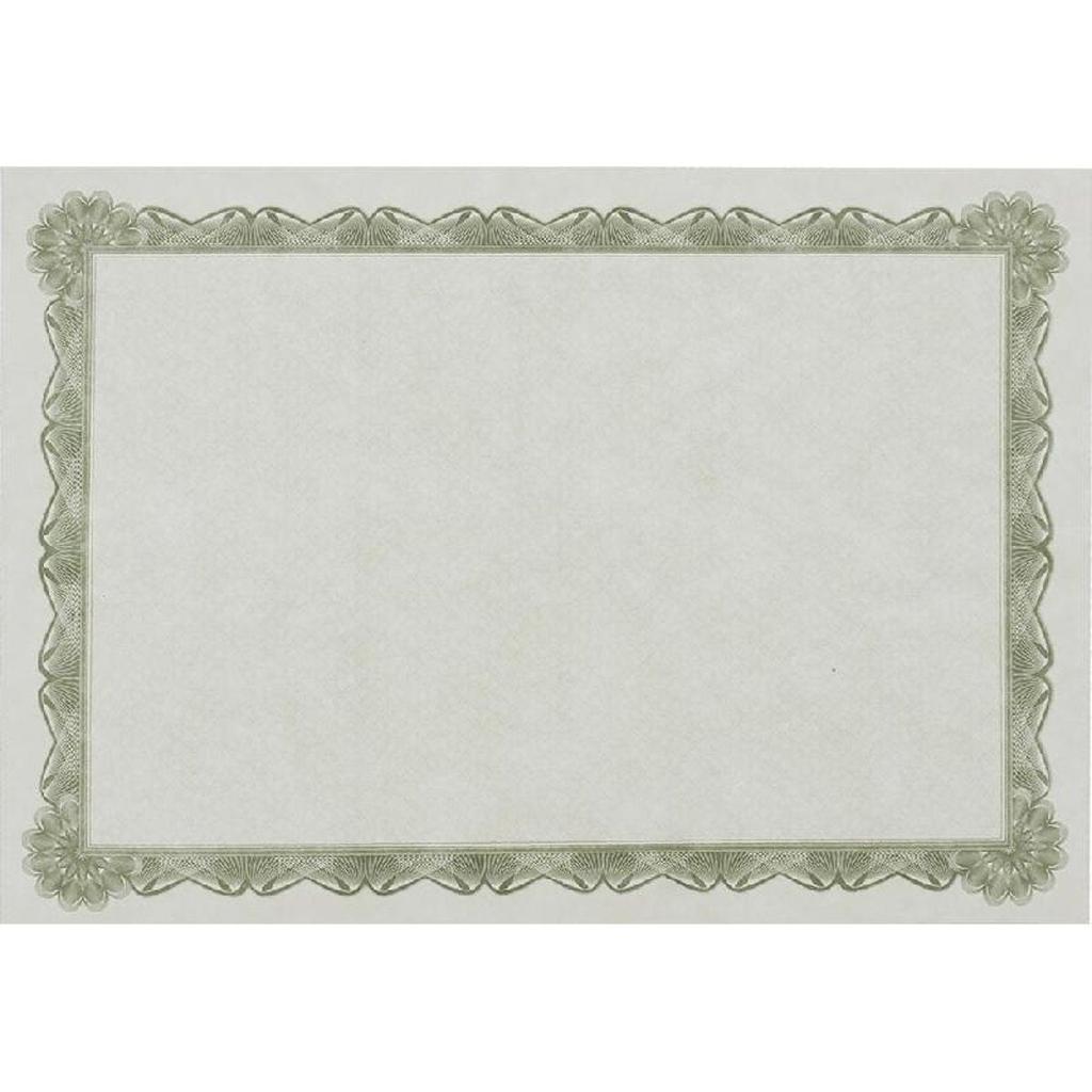 Certificate Paper Cream Color and Green Border – Star Light Kuwait