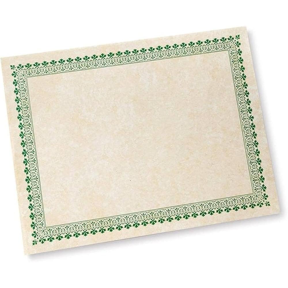 Certificate Paper Cream Color and Green Border – Star Light Kuwait