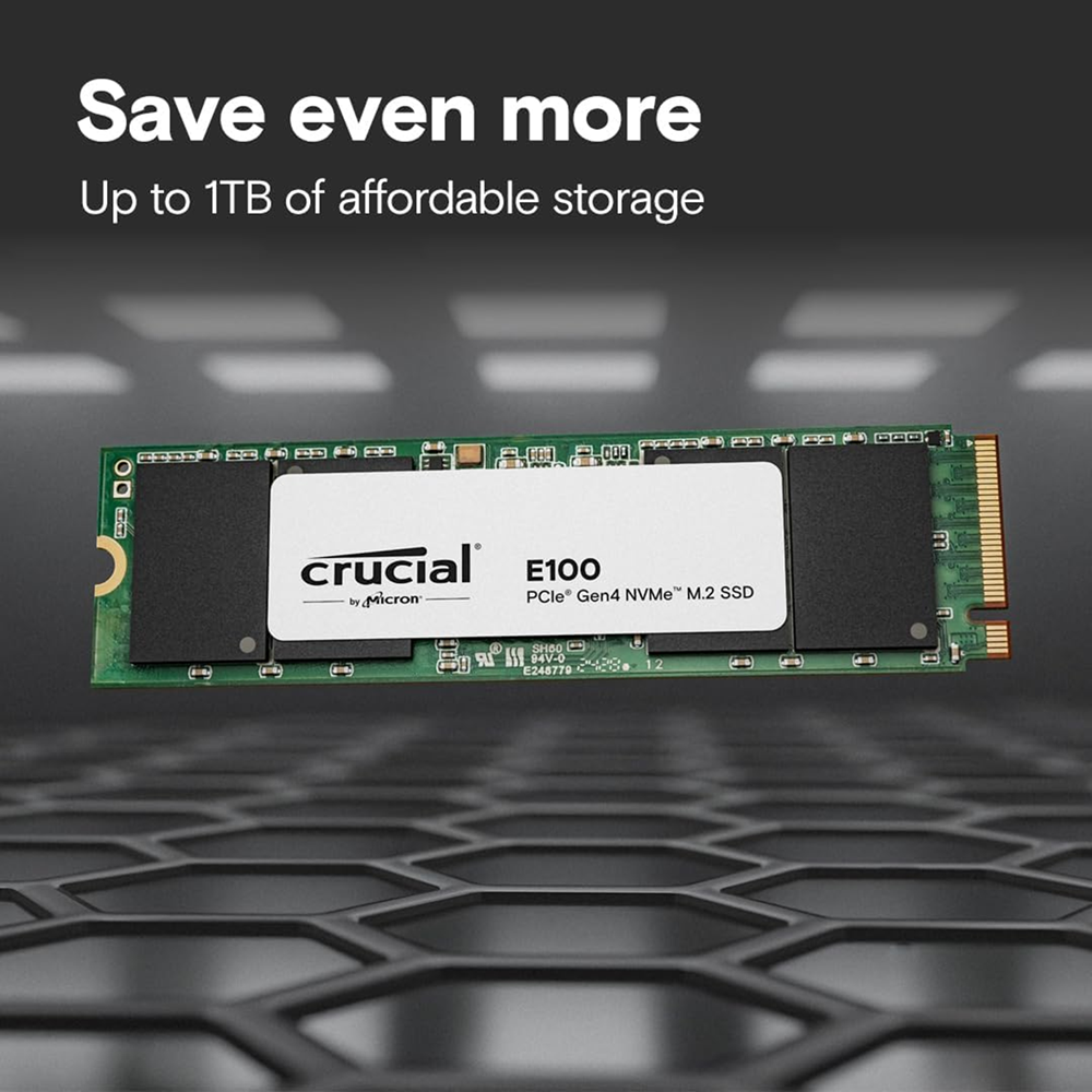 Crucial E100 - 1TB / M.2 2280 / 5000 MB/s / PCIe 4.0 - SSD (Solid Stat – Star Light Kuwait