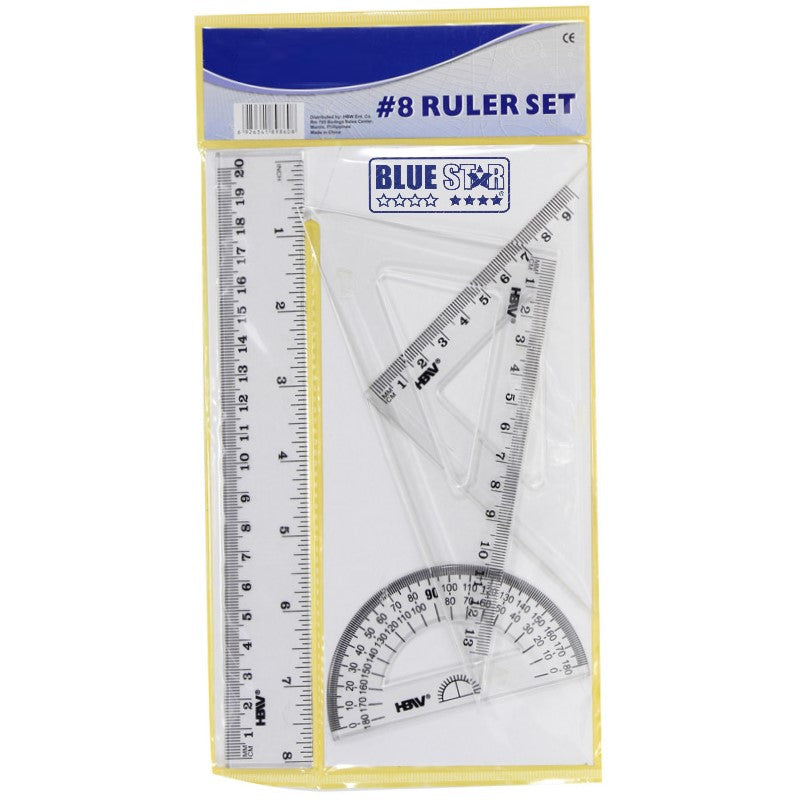 DRAFTING SET 4PCS RULER SET SQUARES PROTRACTOR 20CM TRANSPARENT – Star ...