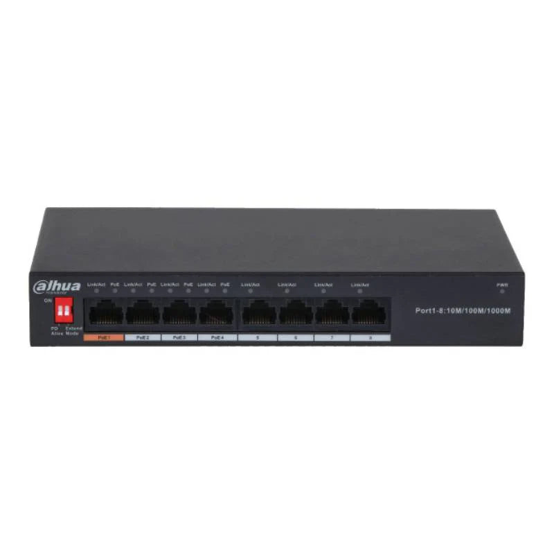 Dahua 8-Port Unmanaged Gigabit Ethernet PoE Switch with 4-Port PoE - 8 ...