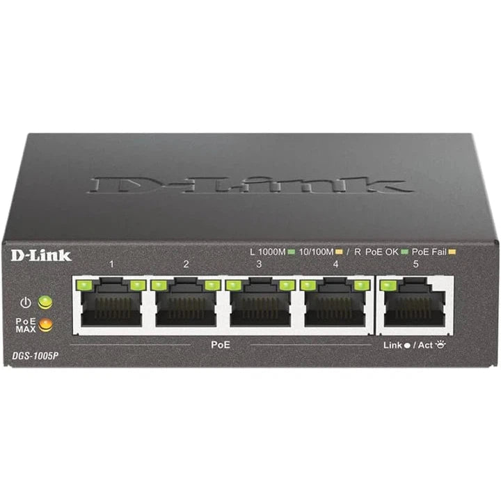 Dlink POE Switch 5 Port Gigabit 4 POE DGS-1005P – Star Light Kuwait