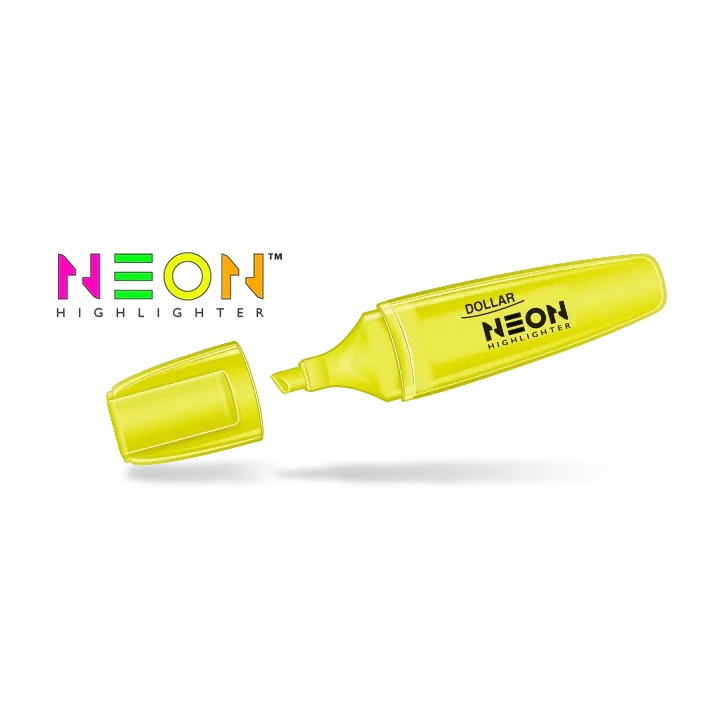 Dollar-Neon-Highlighter-HL-625-Pack-of-10s-Single-Color-Highlighter ...