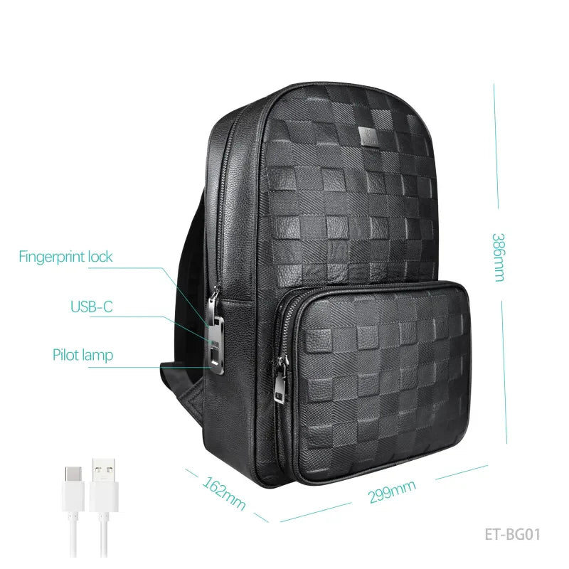 Earldom ET-BG01 Leather Backpack Bag - Black – Star Light Kuwait