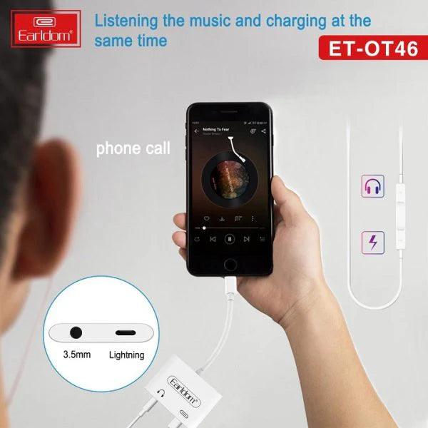Earldom ET-OT46 2 * 1 Lightning Adapter - White – Star Light Kuwait