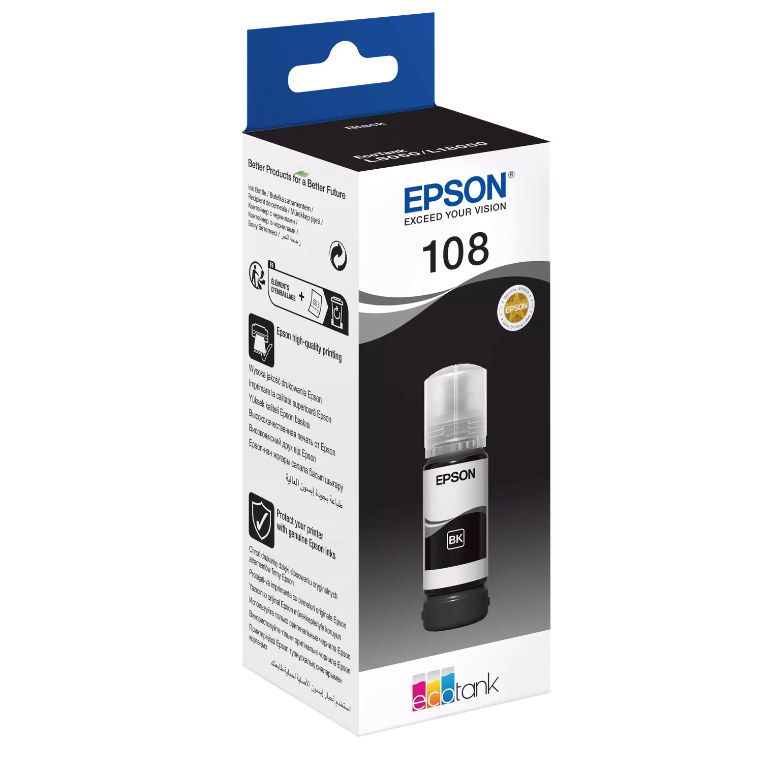 Epson 108 Black Ink Bottle – 3600 Pages/ 70 ml/ Black Color/ Ink Bottl ...