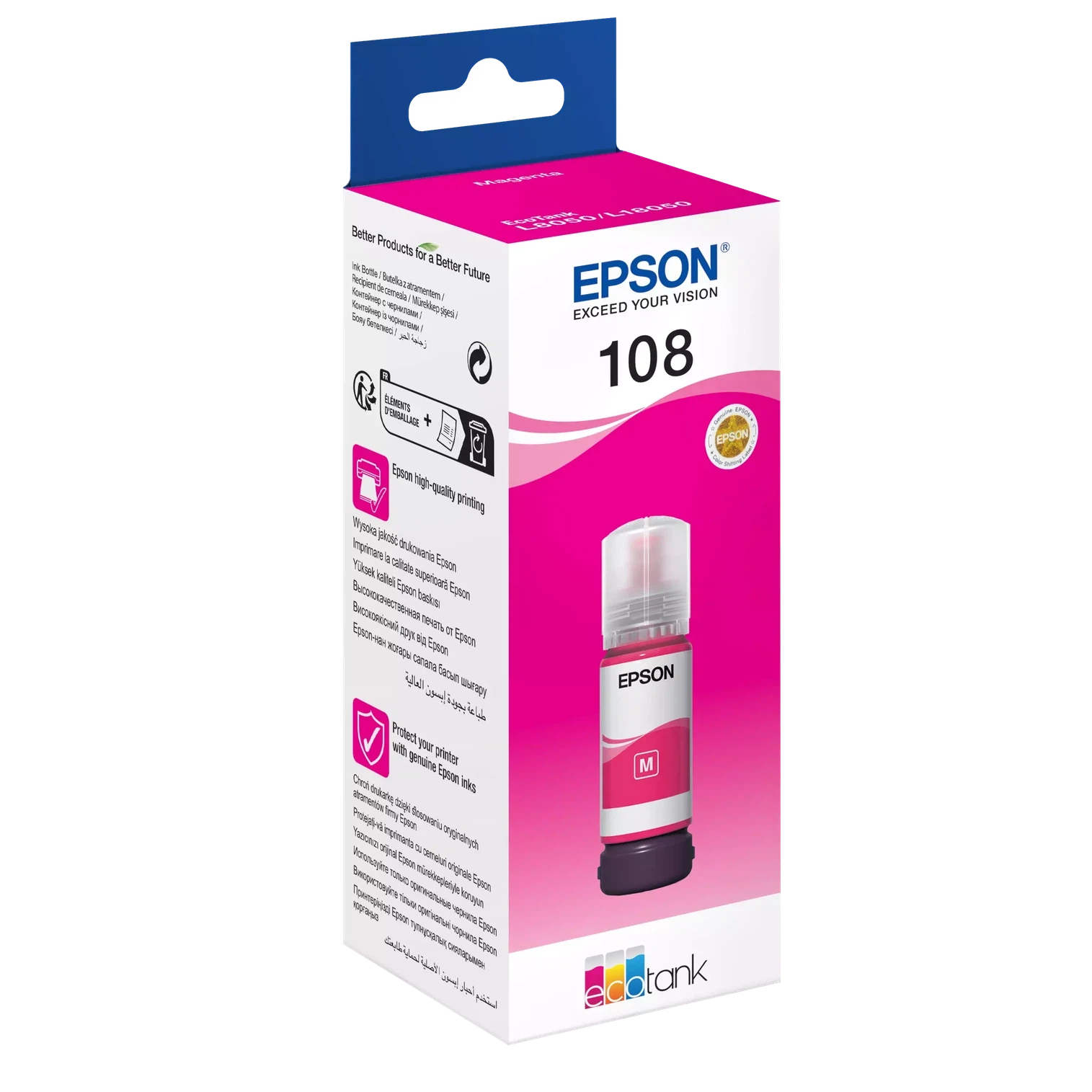 Epson 108 Magenta Ink Bottle – 7200 Pages/ 70 ml/ Magenta Color/ Ink B ...
