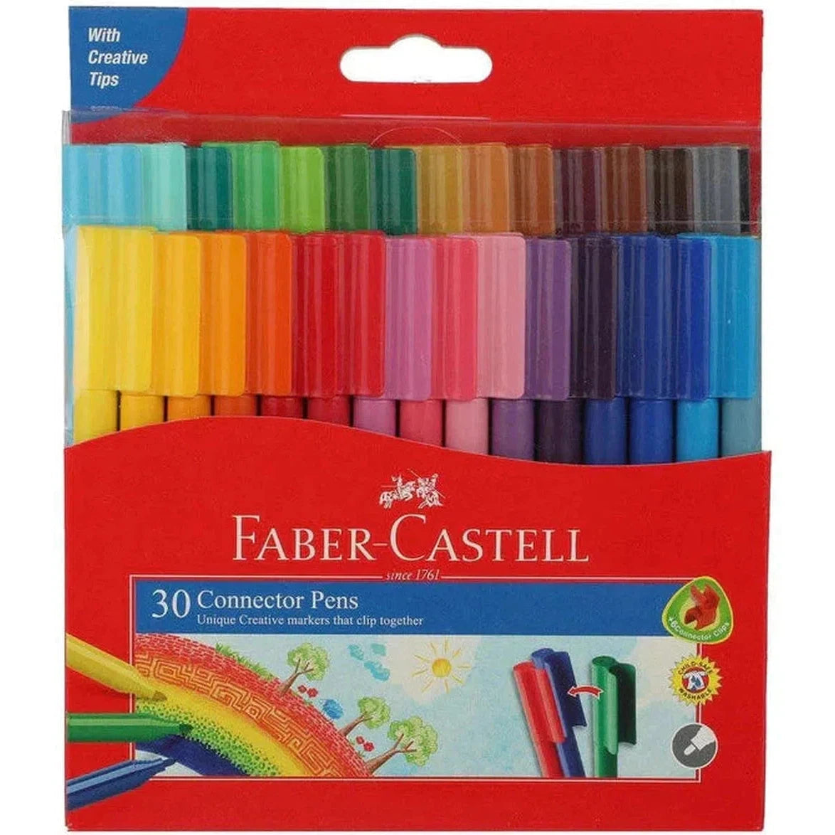 Faber Castell Connector Felt Tip Colored Markers 30 Colors | Star Light ...