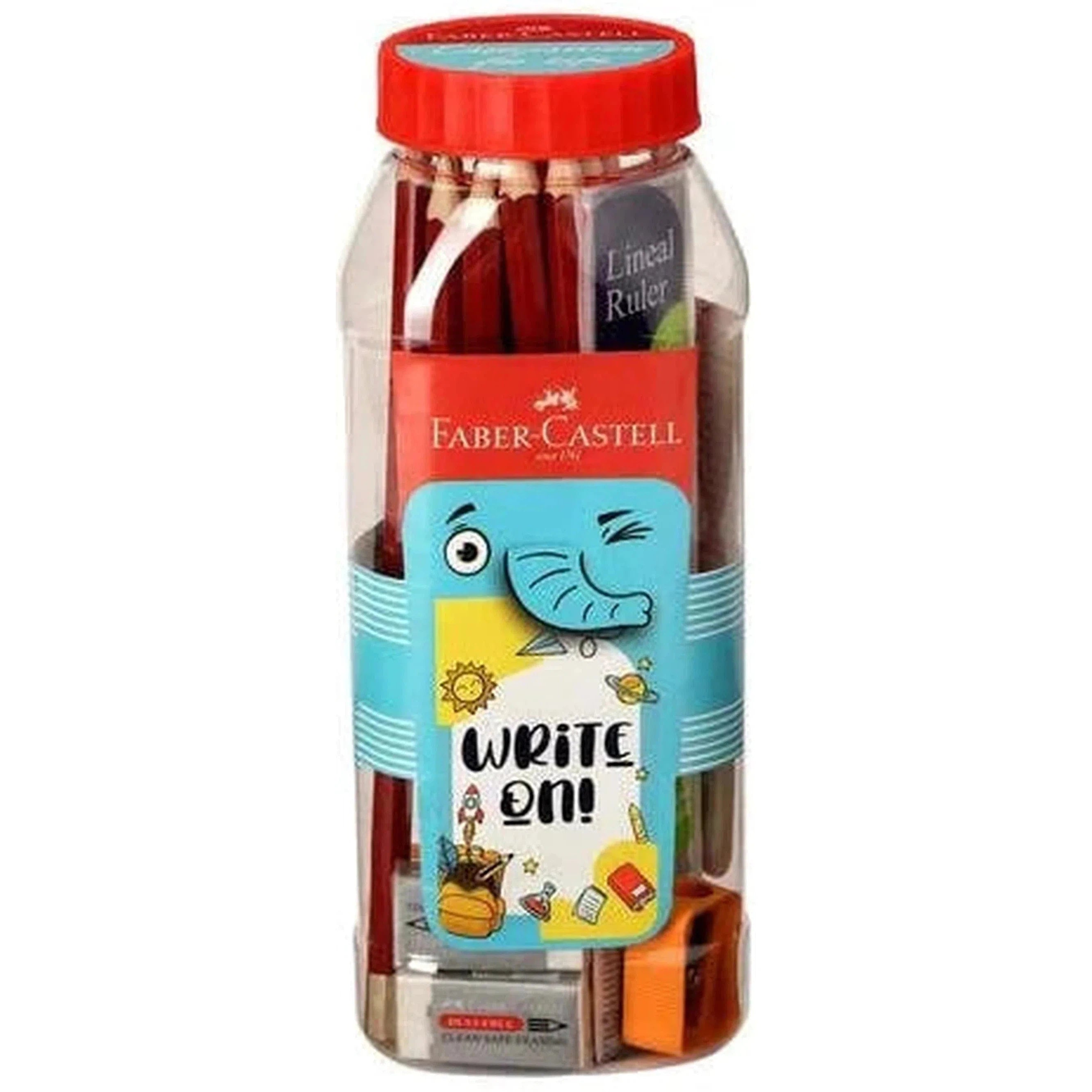 Faber Castell Write On Kit Pencil, Lineal Ruler, Eraser And Sharpener ...