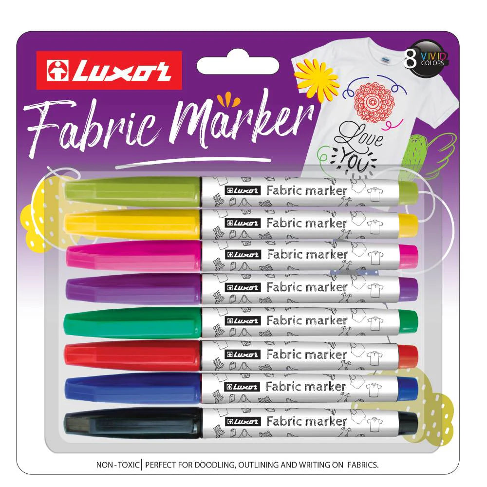 Luxor- Fabric Marker 8 Assorted Colors Set Of 3 Packets – Star Light Kuwait