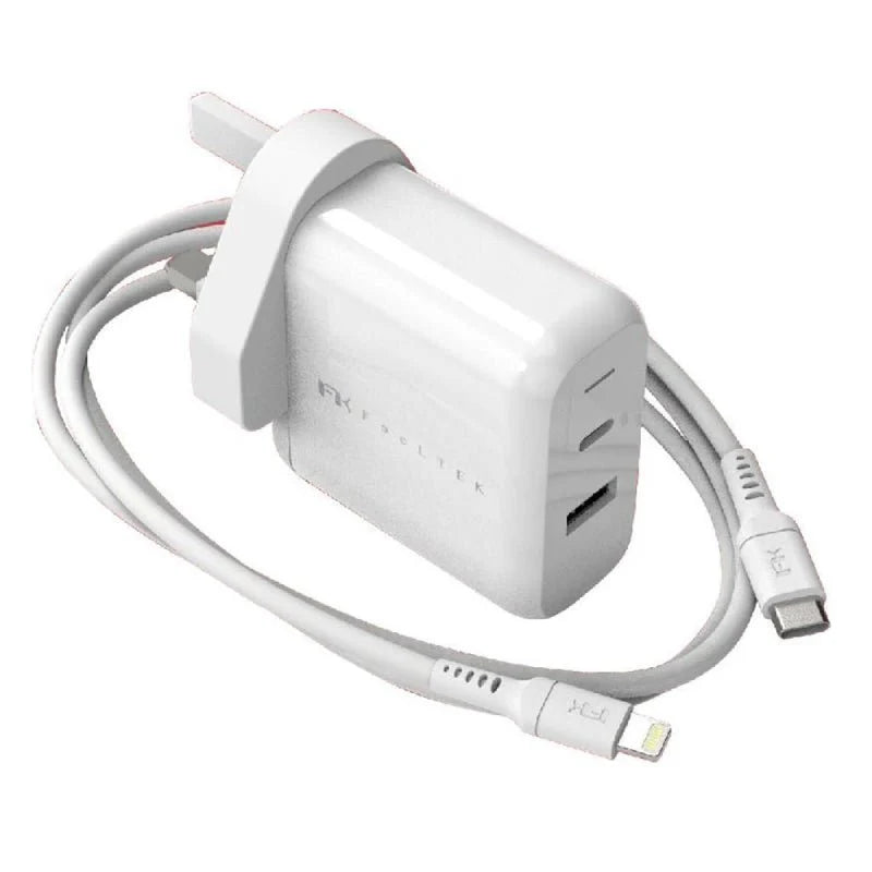 Feeltek Fast Charging Dual Pack - Elec PD UK Charger 30W + USB-C to Li ...