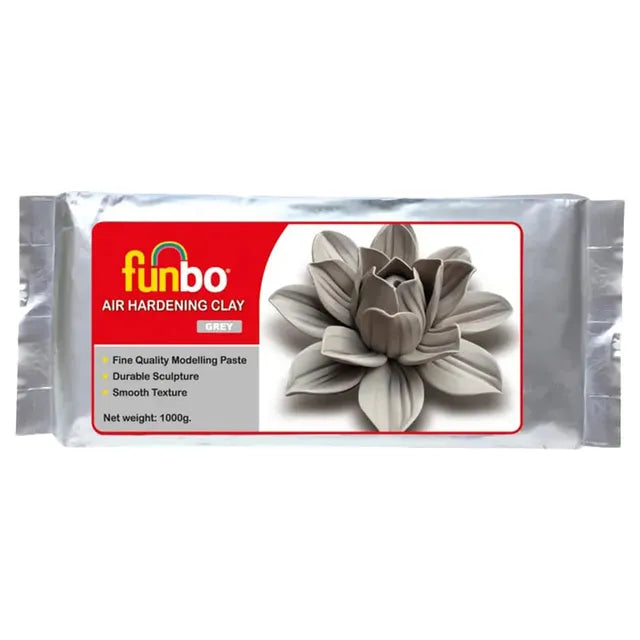 Funbo - Air Hardening Clay 1000g - Grey – Star Light Kuwait