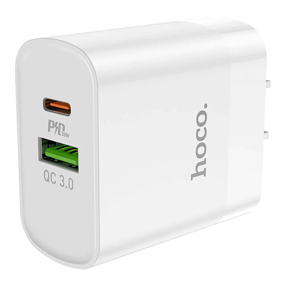 Hoco Fast Charger Set with Cable - 20W / Type-C / Lightning / White ...
