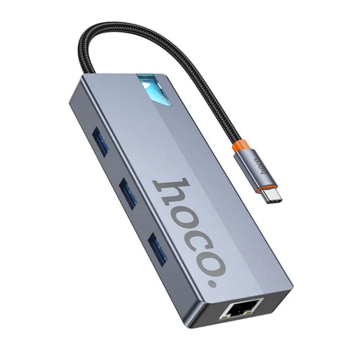 Hoco HB51 6-in-1 Type-C Multiport Converter – HDMI, RJ45, PD & 3x USB ...