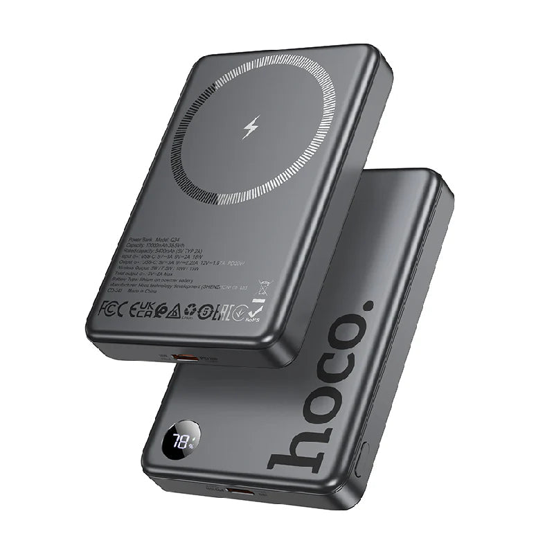 Hoco Q34 Magnetic Power Bank - 10,000mah / 20W / Metal Grey – Star ...