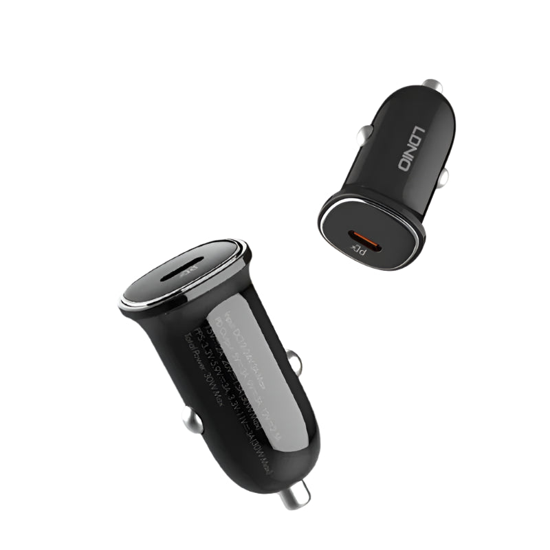 LDNIO C106 PD Super Fast Car charger - 30W / USB-C / Black – Star Light Kuwait