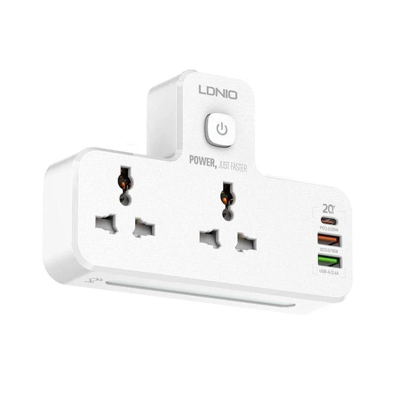 Ldnio 6 in 1 Power socket - 2 Way / USB-C / Night lamp / White – Star ...