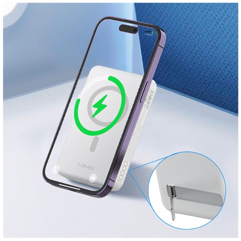 Ldnio PQ16 Magnetic Wireless Power Bank - 10,000mAh / 22.5W / White ...