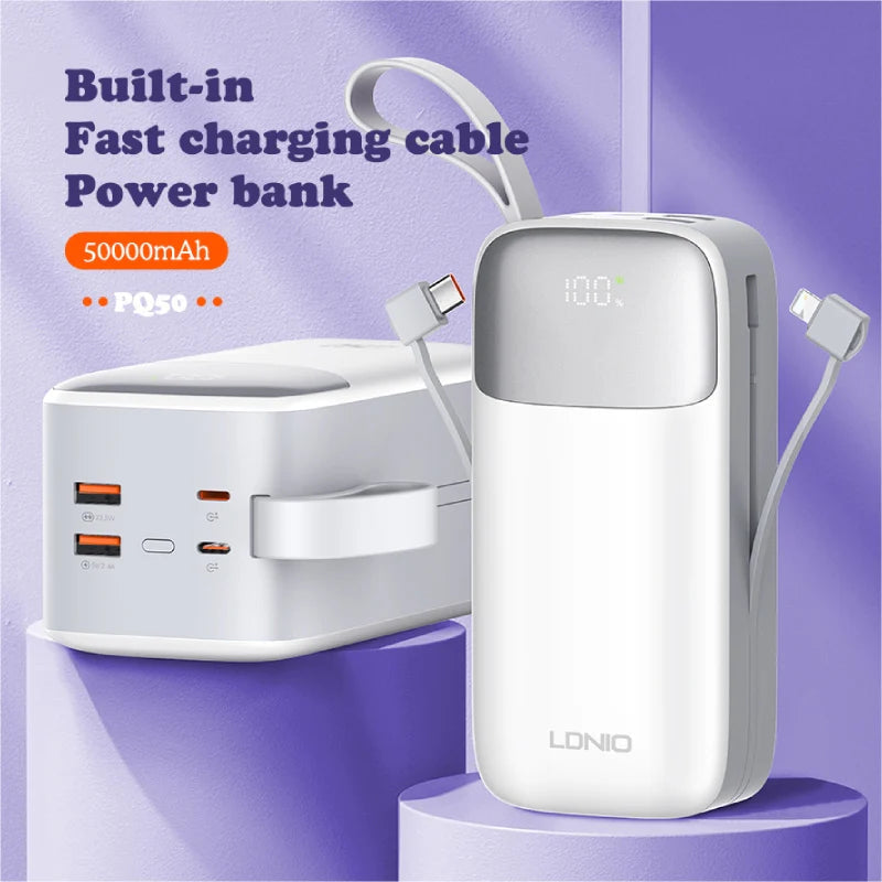 Ldnio PQ50 Fast Charging Power Bank - 50,000mAh / 22.5W / White – Star ...