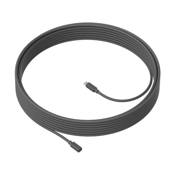 Logitech MeetUp Mic Extension Cord, 10 Meter, Conduit Friendly Design ...