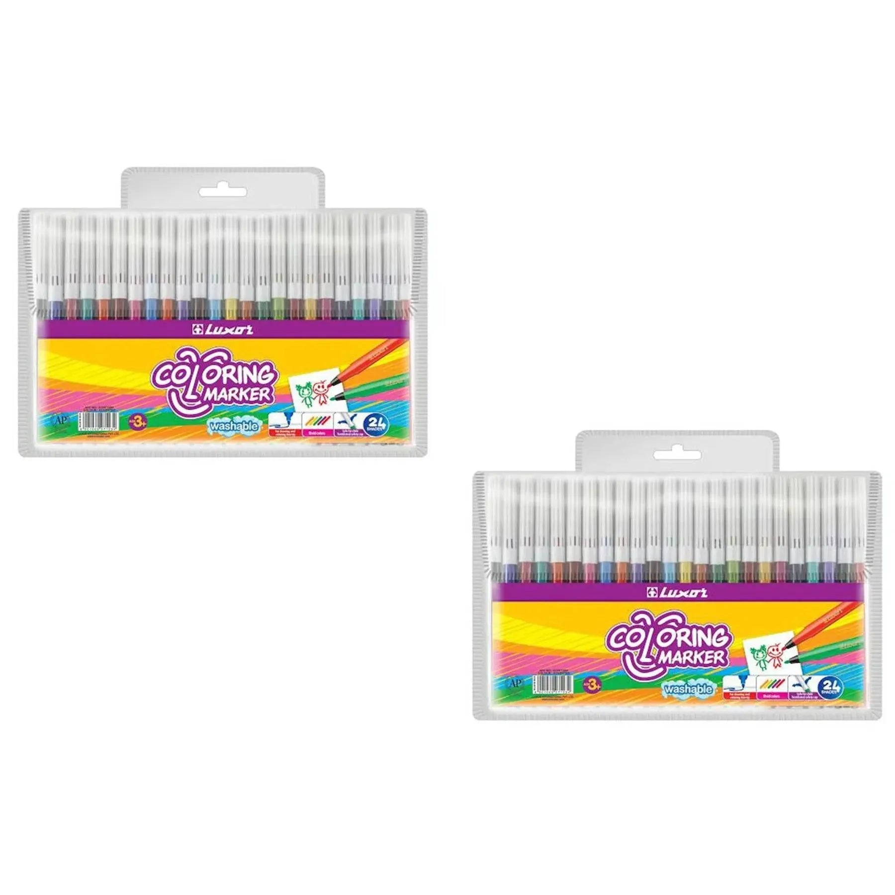 Luxor - Coloring Marker Assorted (24’S Wallet) Set Of 2 – Star Light Kuwait