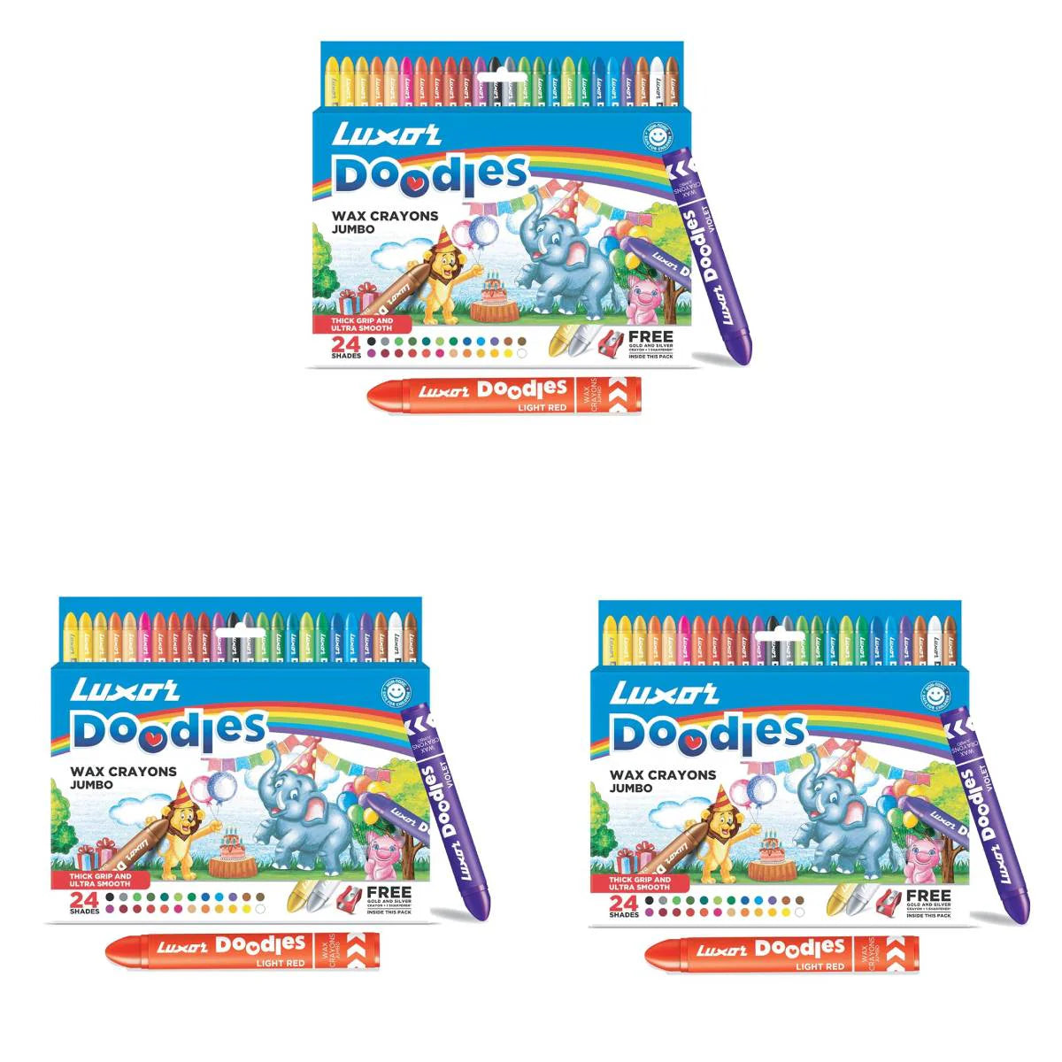 Luxor - Doodles Jumbo Wax Crayons 24 Assorted Shades Set Of 3 – Star ...