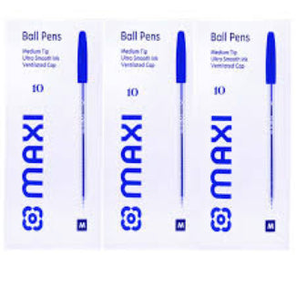 MAXI BALL PENS BLUE 3PKTS – Star Light Kuwait