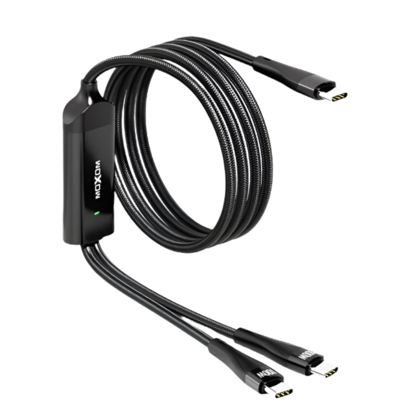 MOXOM 2023 Hot Selling 2 in1 usb-c 100w Pd Charging Data Cable LED Dis ...