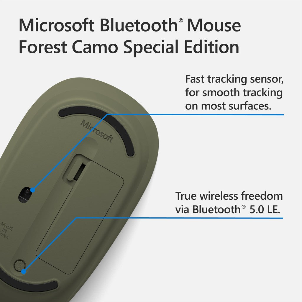Microsoft Bluetooth Mouse - 2.4 GHz / Up to 5m / Forest Camo - Mouse ...