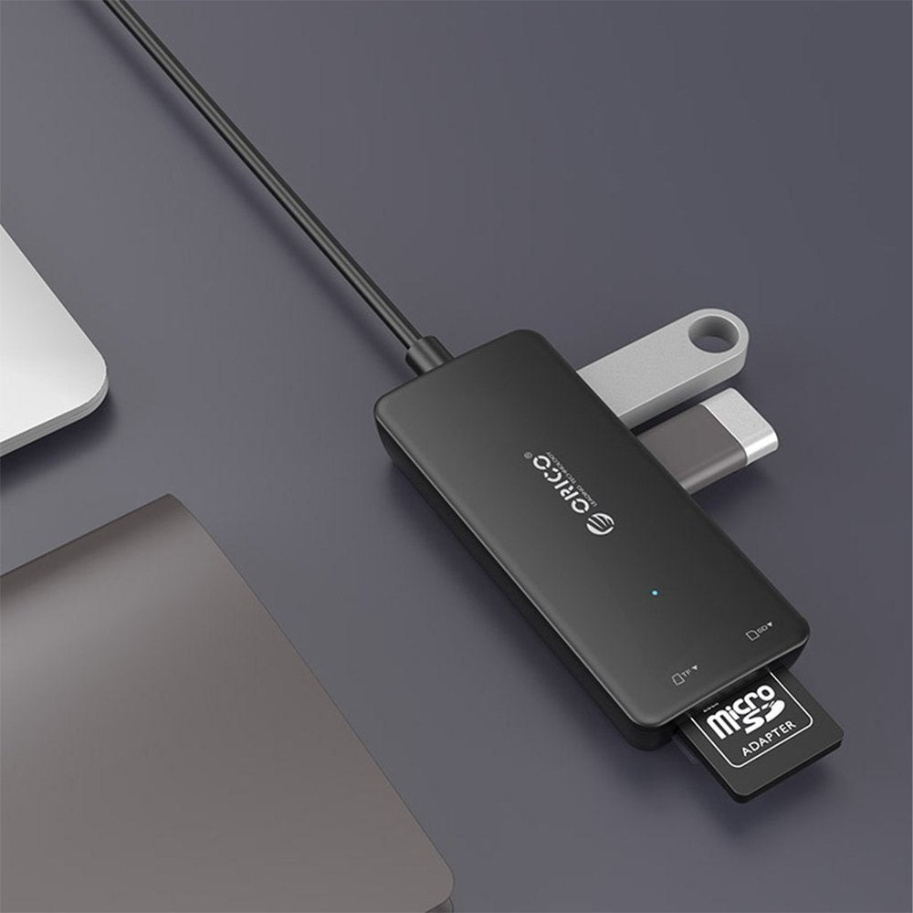 ORICO USB HUB - USB 3.0 3-Port / Card Reader / Black – Star Light Kuwait