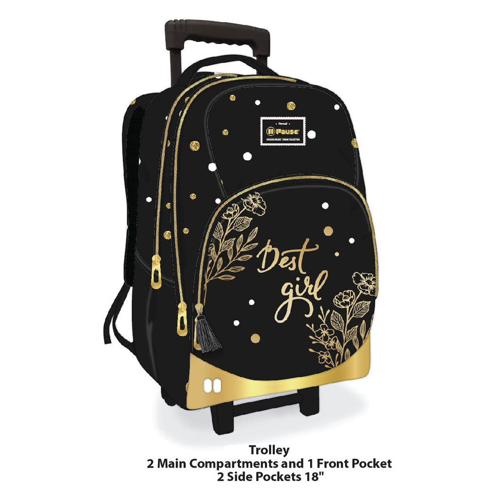 PAUSE GOLD TROLLEY BAG – Star Light Kuwait