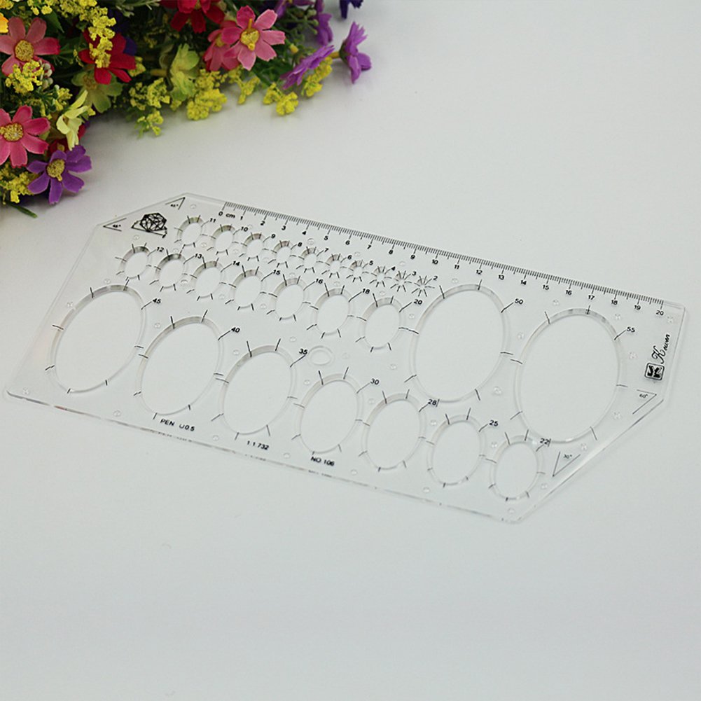 Plastic Circle Drawing Oval Shaped Ruler – Star Light Kuwait