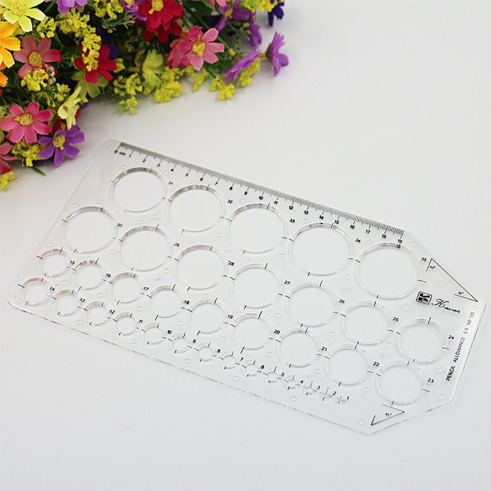 Plastic Circle Drawing Template Stencil Measuring Template Ruler – Star ...