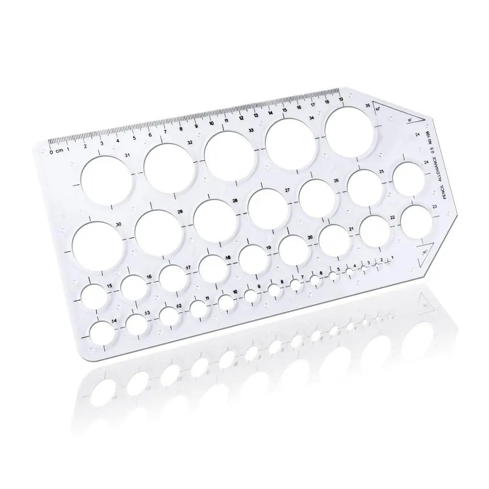 Plastic Circle Drawing Template Stencil Measuring Template Ruler – Star ...