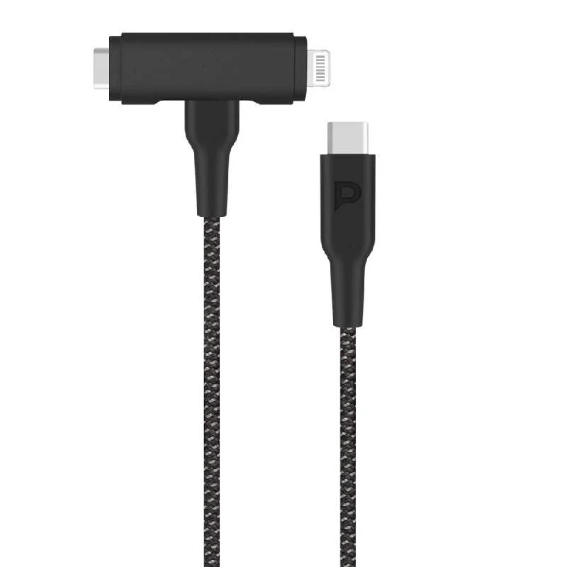Powerology MFI Braided 2in1 C94 Cable - Type-C / Lightning / 1.2 Meter ...