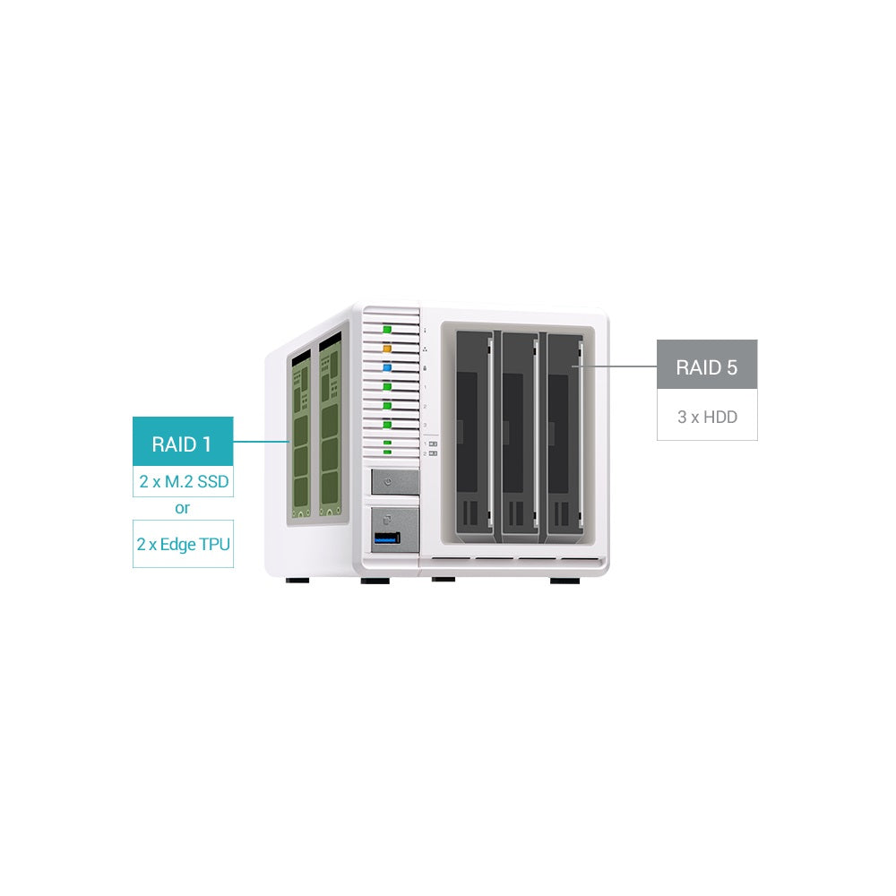 QNAP TS-364 3 Bay NAS Enclosure for Cloud Storage, 2.5GbE, RAID 5, M.2 – Star Light Kuwait