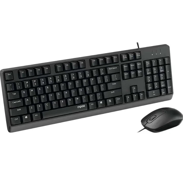 Rapoo X130Pro Wired Optical Mouse & Keyboard Combo AR - Black – Star ...