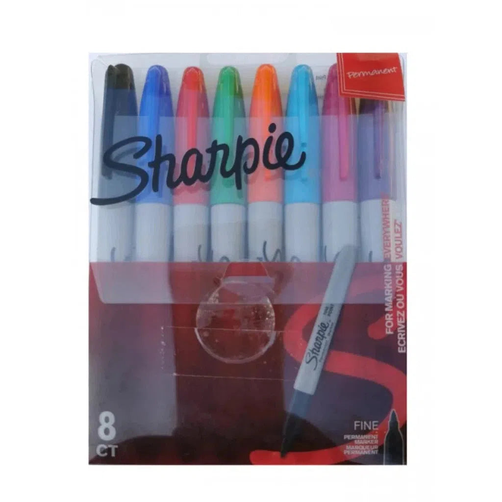 Sharpie Permanent Markers Fine Point 8 Assorted Colors – Star Light Kuwait