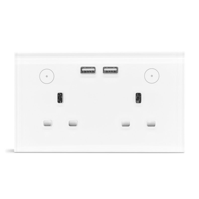 Smart Double Wallmont Socket With USB Wi-Fi - White – Star Light Kuwait