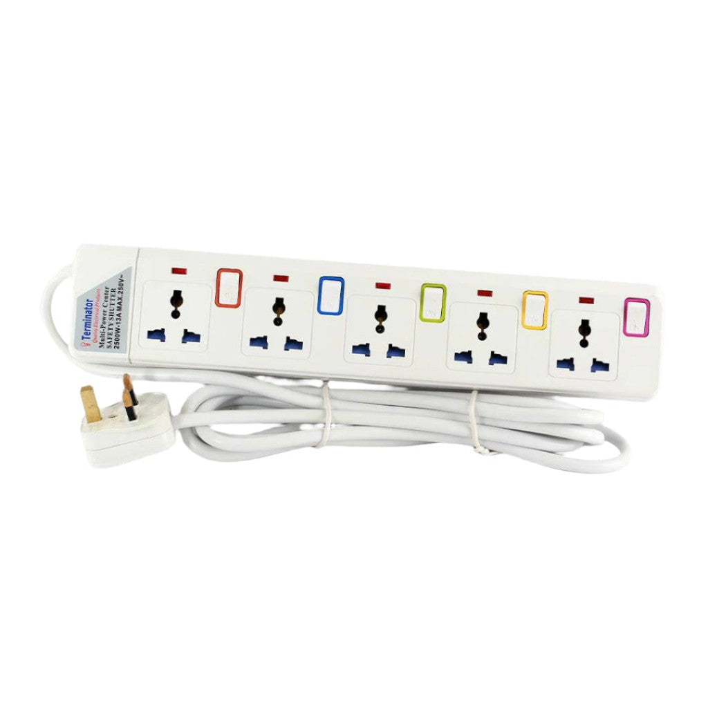 Terminator 5 Way Power Extension Socket 3M – Star Light Kuwait